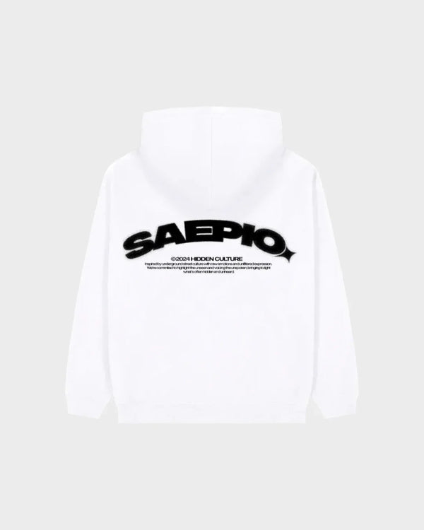 SAEPIO CORE HOODIE WHITE - Boxy Fit Cotton Fleece
